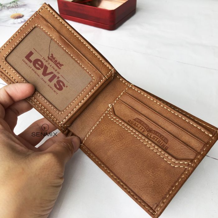 Levi's Slim Bifold Genuine Leather Casual Thin Slimfold with Extra ...