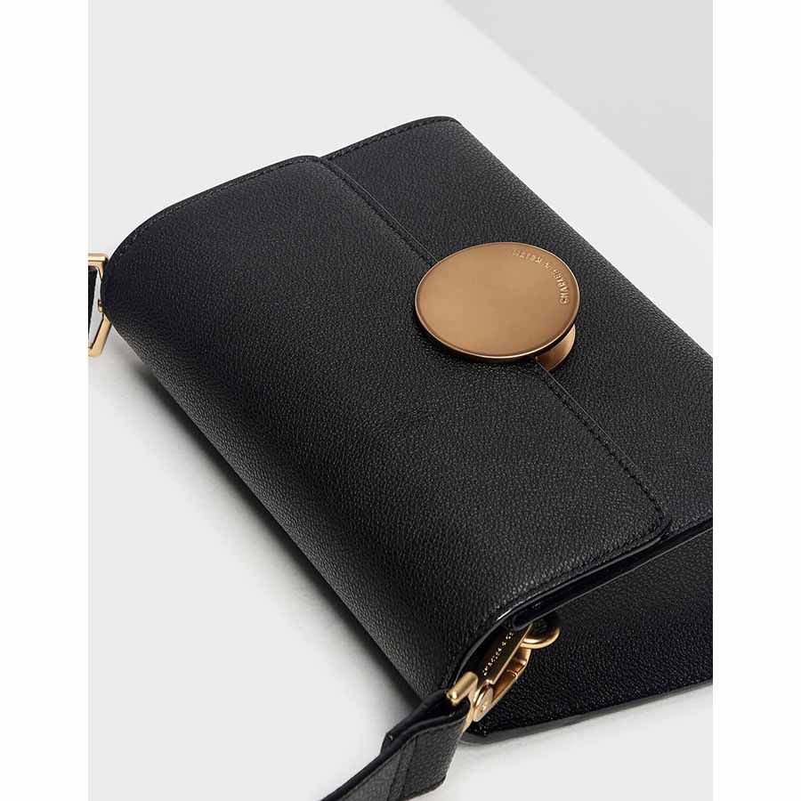 Charles & Keith Circular Push-lock Màu Đen CK2-80160058 xách tay chính ...