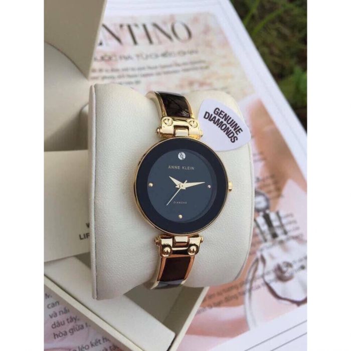 Anne Klein Diamond Black Dial Women's Watch AK/1980BKGB xách tay chính ...