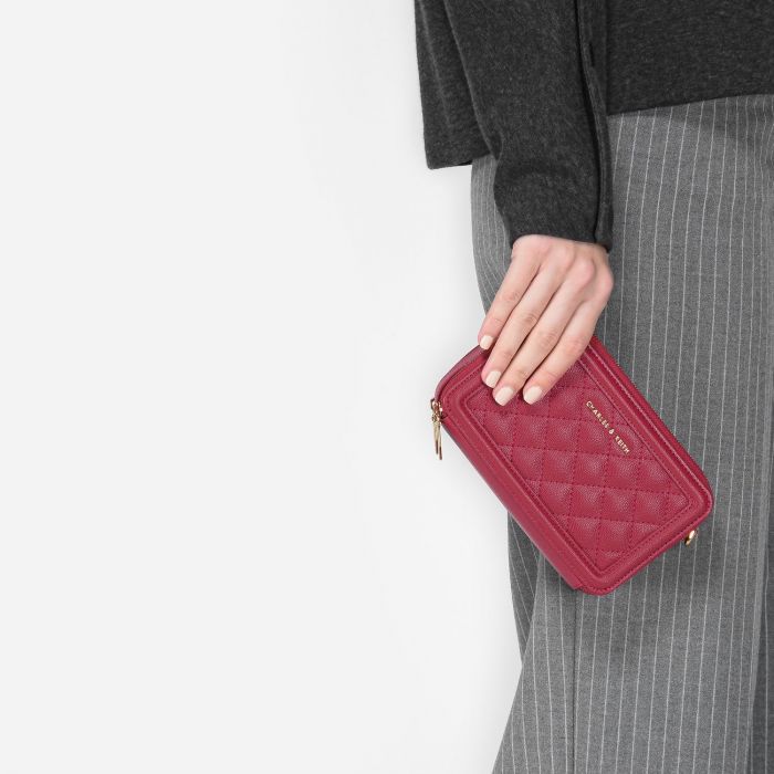 Charles & Keith Quilted Crossbody Red Women's Bag CK6-10840105 màu đỏ ...