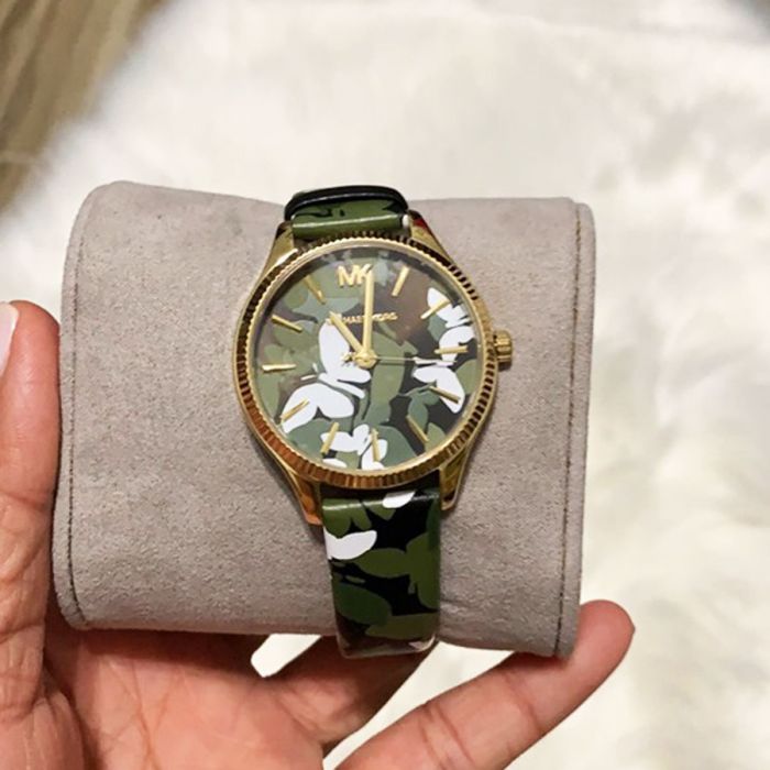 Michael Kors Lexington Mặt Tròn Viền Vàng Dây Da Màu Xanh MK2811 xách ...
