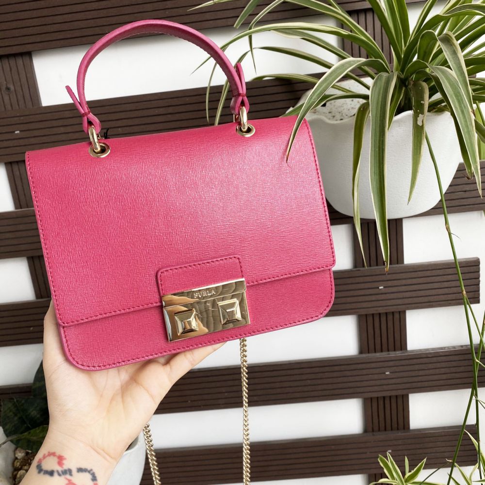 Furla Mini Bella Top Handle Màu Hồng Đậm Magenta xách tay chính hãng ...