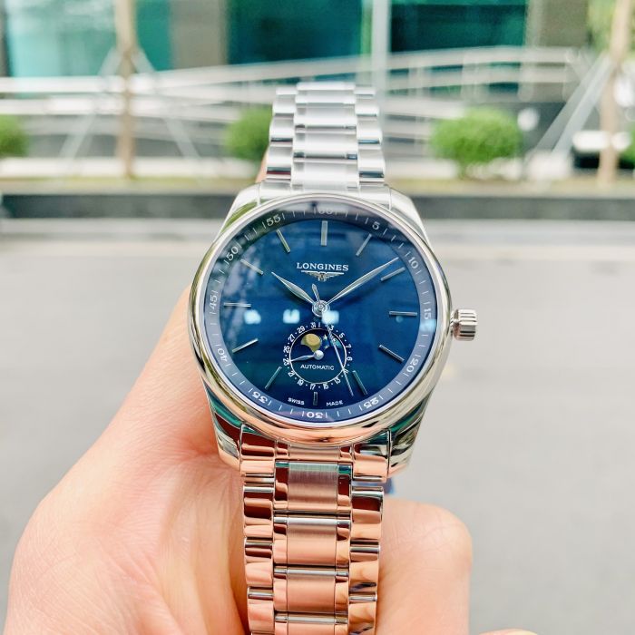 Longines Master Automatic Moonphase Blue Mặt Tròn Dây Kim Loại ...